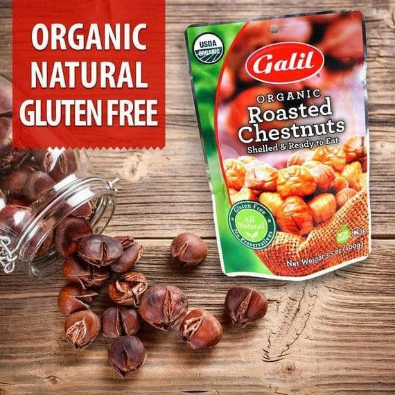 Organic Roasted Chestnuts | Peeled & Ready to Eat | 3.5 oz | Galil ...
